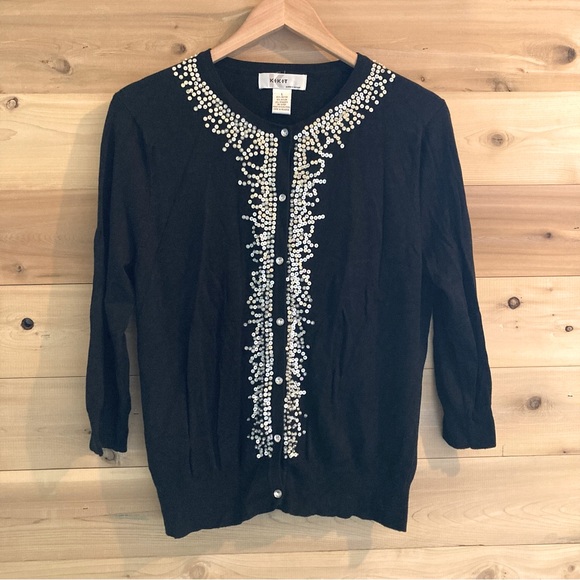 KIKIT | Sweaters | Kikit By Maurice Sasson Black Sequin Embellished ...